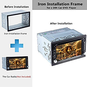 QLOUNI Double Din Installation Kit, Universal Double DIN Installation Cage Kit Slot Metal Car Stereo Radio Mounting Frame, Compatible for Passat/MK3/Jetta Panel Frame