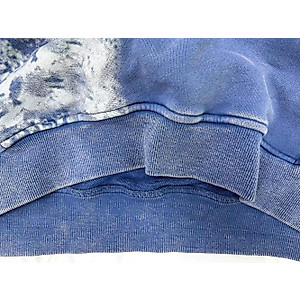 CUTEGAL Y2K Hoodie Denim Grunge Hoodie Streetwear Clothes Casual Oversize Blaze Print Pattern Skull Hoodie Unisex 2023AW (Blue,M,Medium)