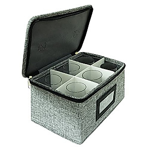 HURZMORO Storage Box for Glencairn Whisky Glass,6 Whiskey Glasses Holder for Organizer, Fully-Padded Inside with Sturdy Construction, Packing Boxes with Dividers for Moving - Perfect Whiskey Gift