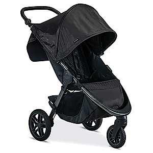 Britax B-Free Stroller, Midnight - All Terrain Tires, Adjustable Handlebar, One Hand Fold, Large UV50 Canopy