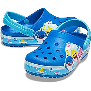 Crocs Kids' Baby Shark Band Clog , Bright Cobalt, 10 Toddler