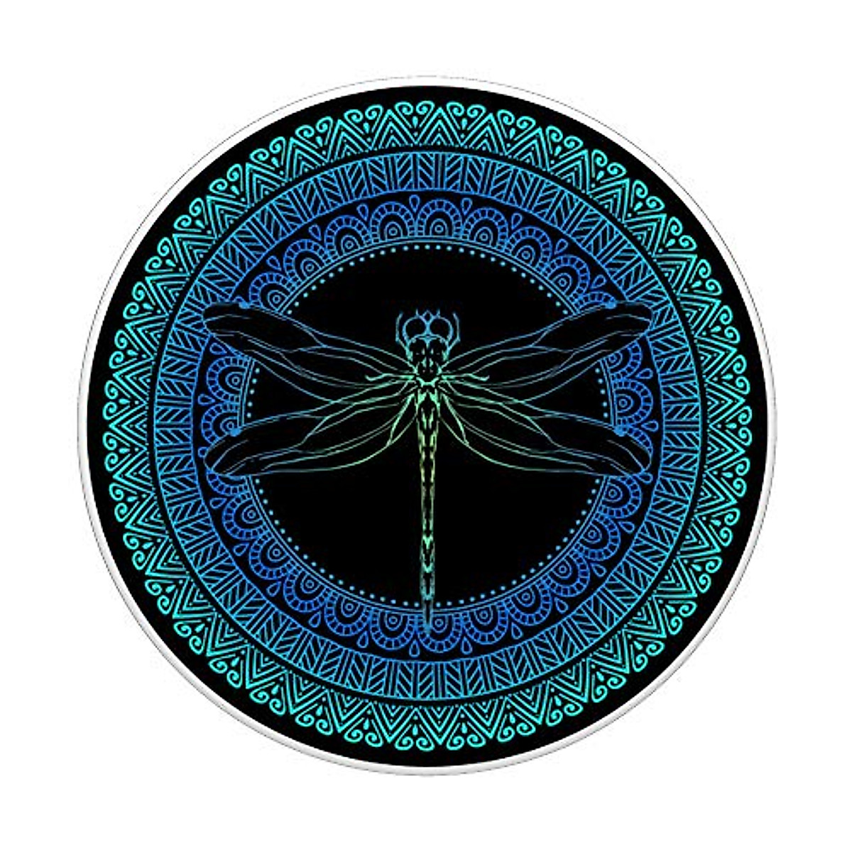 Spiritual Flow Sacred Fractal Geometry Mandala Dragonfly PopSockets PopGrip: Swappable Grip for Phones & Tablets