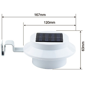 YINGHAO Solar Gutter Lights Outdoor Solar Deck Light for Wall Waterproof Garden Yard Decorative, Security Lighting for Fence Roof Eave, Dust to Dawn, Round Shape, 6 Pack White (Batteries are included)