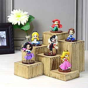 MOOCA Wooden 6 Pcs Square Risers for Display Jewelry and Accessories Display Stand Wooden Risers For Jewelry Figurine, Oak