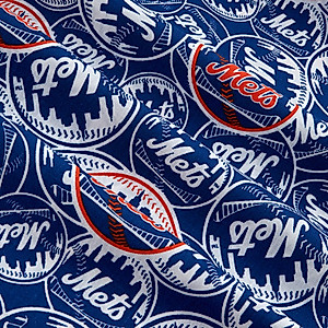 MLB New York Mets Cotton Broadcloth, Fabric by the Yard