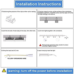 10Pack 4FT LED Shop Light Garage Lights, 50W 8000LM 6500K Linkable Shop Light, High Output Clear Cover Integrated LED Tube Light, T8 4FT LED Shop Light for Workshop Warehouse Basement, Plug and Play