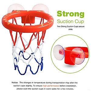 MARPPY Bath Toys, Bathtub Basketball Hoop for Kids, Toddlers, Boys, and Girls, 3 Balls No Holes, Mold Free Bath Toys and Strong Suction Cup, Fun Bathtub Toys & Shower Bath Toys for Toddlers and Kids