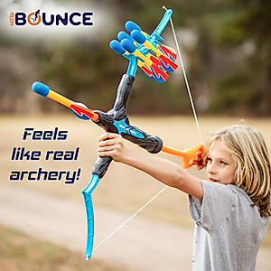 New Bounce Bow and Arrow Set for Kids - Toddler Archery Set - includes Target Poster - Cool Boys Toys for 6, 7, 8, 9, 10, 11 & 12 Year Old Christmas, Birthday Gifts Multicolor
