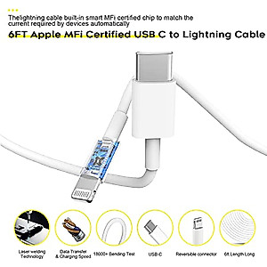 [Apple MFi Certified] Fast Charger iPhone,3Pack iPhone Charger Fast Charging 6Foot Apple Charging USB C Charger Adapter 6FT Type C to Lightning Cable for iPhone 14 Pro Max/14 Plus/13/12 Mini/11/XS/SE