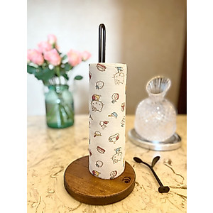 Wood Paper Towel Holder Countertop, Paper Towel Holder Stand, Easy One-Handed Tear Paper Roll Holder, Kitchen Dining Table Home Decor, for Both Standard and Jumbo-Sized Paper Towel Rolls