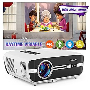1000ANSI/13000Lm Outdoor Projector in Daylight,4K Smart Projector Apps Steaming Video, Ultra HD Home Theater Movie Projector 5G WiFi Bluetooth for iPhone Laptop,Android 9.0,2+16G Memory,LAN,HDMI USB