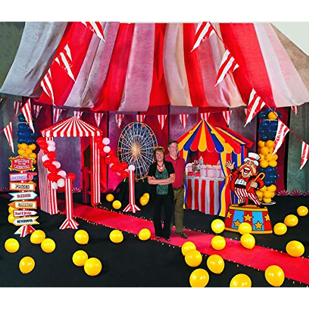 Fun Express Red & White Pennant Carnival Banner (100 feet long) Event Supplies