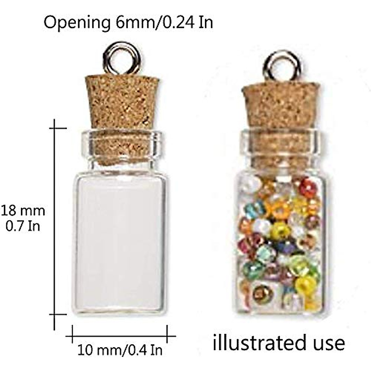 Qixivcom 60 Pcs 0.5ml Mini Small Bottles Vials Clear Glass Bottles Tiny Jars with Cork Stoppers Bottle Miniature Glass Bottle Gift DIY Decoration Empty Little Bottle Eye Screw for Arts Crafts Party Favor