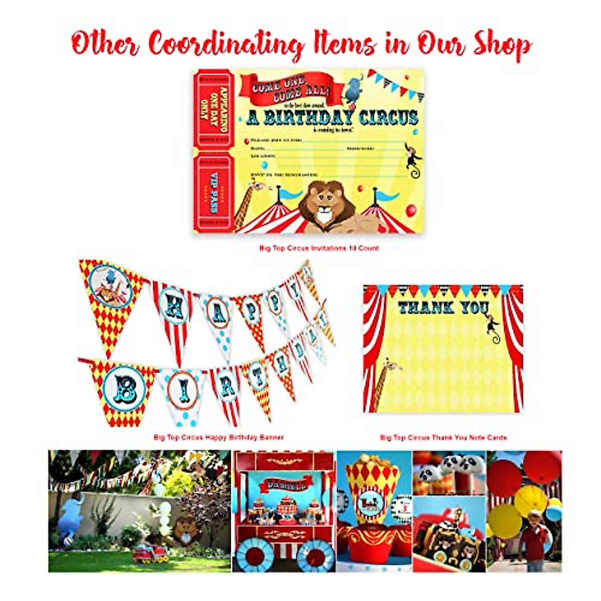 Big Top Circus Happy Birthday Banner Pennant