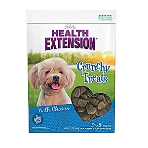 Health Extension Dry Dog Treat, GMO-Free, Training Treats for Small Breeds Dogs & Puppies, with Added Vitamin & Minerals, Heart-Shaped Crunchy Biscuits with Chicken (12 Oz / 340 g)