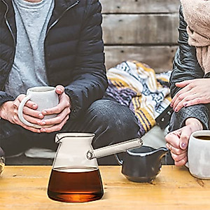 Zerodeko 2pcs Turkish Coffee Pots with Handle, Glass Stovetop Tea Pots Heat Resistant Side Handle Teapot Kettle Hot Chocolate Maker Stovetop Coffee Maker (450ML)