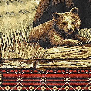 Rug Empire Rustic Lodge Grizzly Bear Cubs Area Rug, 39" L x 26" H