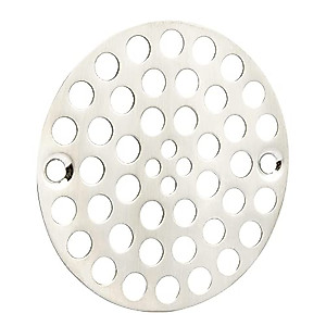 Artiwell 4’’ Shower Strainer Drain Trim Set, Solid Brass Screw-in Shower Strainer Drain Cover, Replacement Strainer Grid by Artiwell, Machine & Self-Tapping Screws Included (Brushed Nickel)