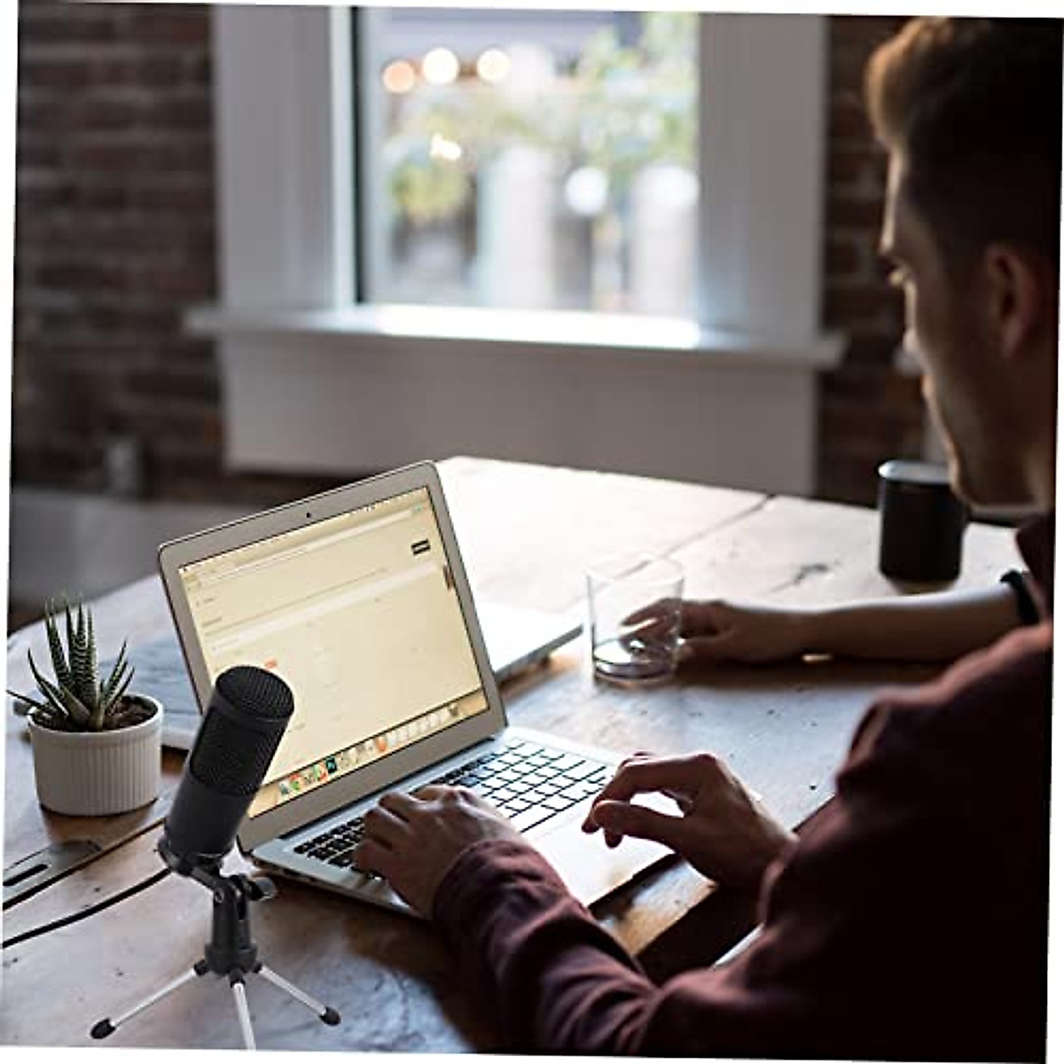 NUSITOU 1 Set Microphone Mic Kit USB Metal Mic Kit USB Desk Mic for Streaming Mic Streaming Kit Mic for Laptop Mic for Phone USB Mic Phone Mic Equipment Zinc Alloy Notebook