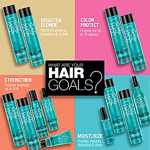 SexyHair Healthy Strengthening Anti-Breakage Shampoo, 10.1 Oz | Helps Provide Stength and Flexibility to Damaged Hair | SLS and SLES Sulfate Free