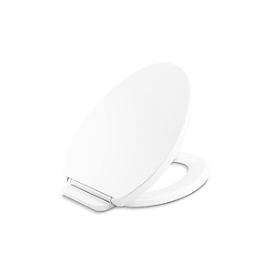 KOHLER K-26801-0 Impro ReadyLatch Quiet Close Elongated-Front Toilet Seat, Elongated Toilet Seat, Soft Close Toilet Seat, White