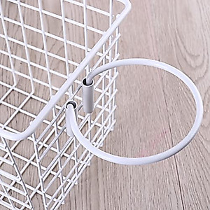 ARTIBETTER Hair Styling Tools Hair Dryer Holder Hair Tool Organizer Wall Mount Bathroom Storage Basket for Hair Dryer Flat Iron Curling Wand Brushes White Shampoo Shelf