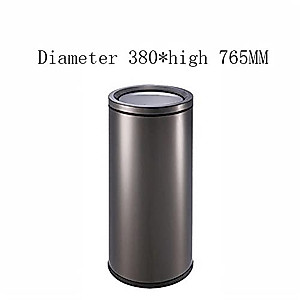 UNNIQ Trash can, Trash Can Household Toilet Stainless Steel Gold, Black, Silver 76.5 * 38cm Indoor and Outdoor Washbasin Peel Direct Cast Tube (Color : Gold)
