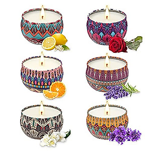 Scented Candles,Candles Gifts for Women,6 Candle Set,Christmas Candles,Soy Scented Candles for Home,Travel,Birthday,Mothers Day Festive Gifts,Stress Relief,Romantic Decor Aromatherapy Candles