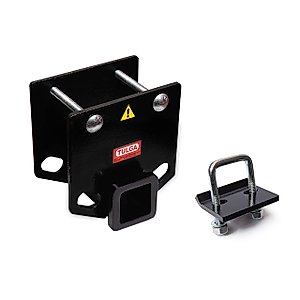 Rv Bumper Hitch Receiver 2 inch with Anti Rattle Hitch Tightener for 4x4 inch Bumper Bars Trailer Towing Cargo Carrier Bike Racks BBQ Grill Carrier Campers Camping 3500 lbs [Complete Set]