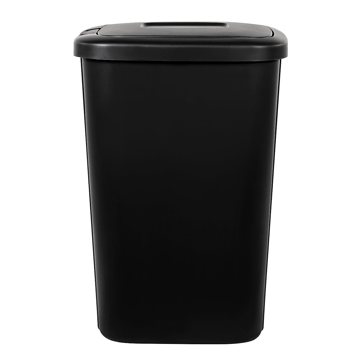 Generic 13.3 Gallon Trash Can, Plastic Touch Top Kitchen Trash Can, Black (2 Pack)