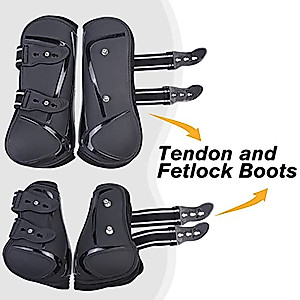 CareMaster Horse Tendon Boots Open Front/Fetlock Boot for Horse Set of 4