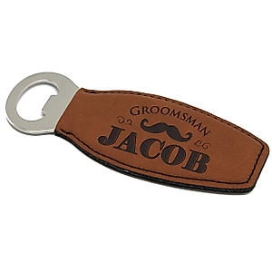 Custom Engraved and Personalized Beer Bottle Opener for Groomsmen Housewarming (Rust)