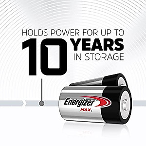 Energizer D Batteries, D Cell Battery Premium Alkaline, 8 Count
