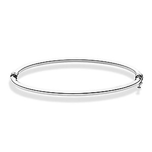 Miabella 925 Sterling Silver Italian Oval Hinged Bangle Bracelet for Women Girls, 6.75 to 8 Inch, Made in Italy (Large - 8 Inches)