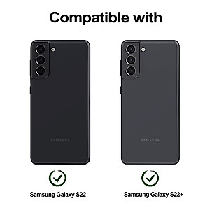 DEERLAMN [3-Packs for Samsung Galaxy S22/ S22+ Plus Camera Lens Protector, 9H Hardness Anti Scratch Easy Installation Tempered Glass - Black