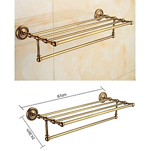 Towel Rack Antique Towel Rack Hanger, Copper Towel Rack, Bathroom Toilet Perforated Towel Rail, Bronze Towel Holder Towel Shelf