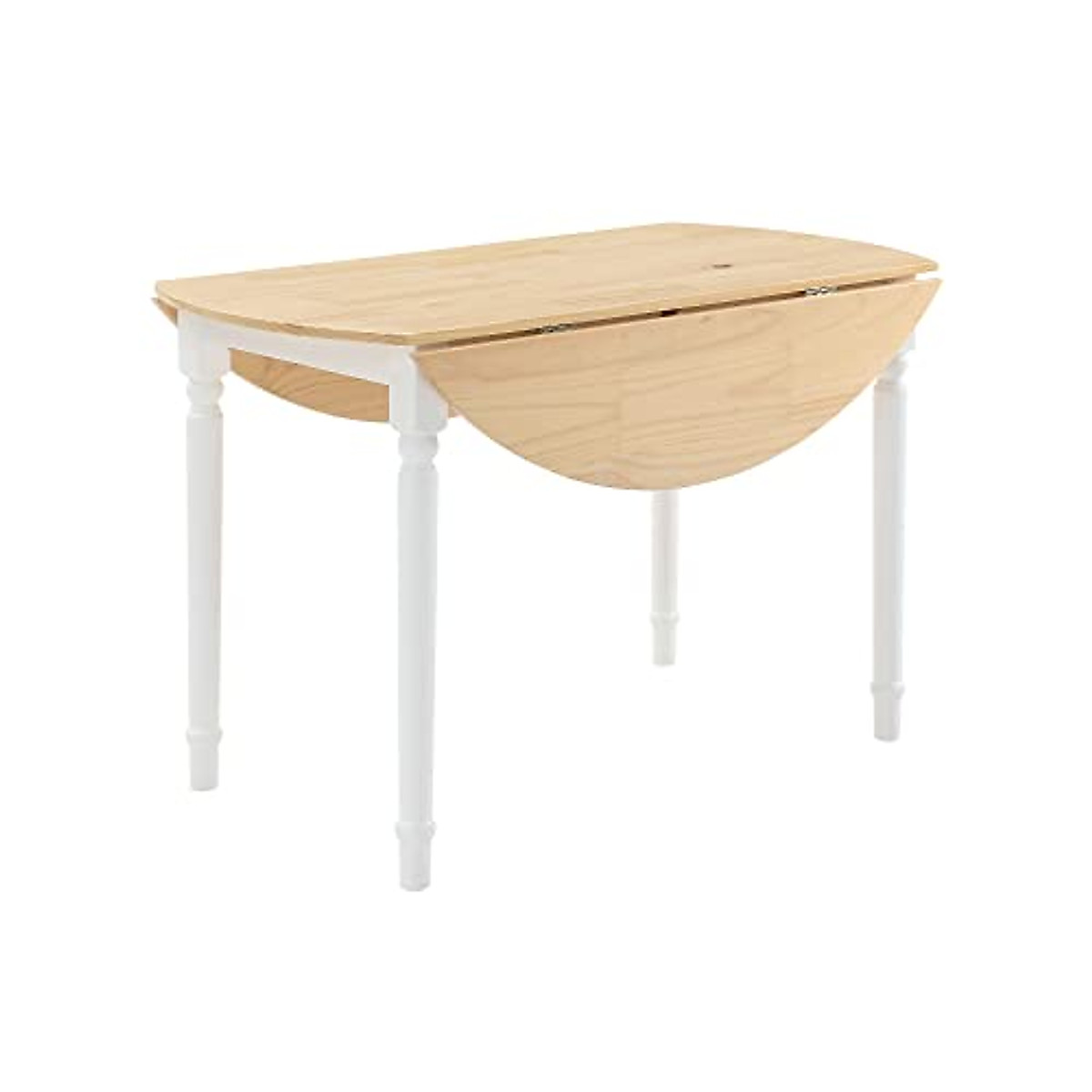 MUSEHOMEINC Farmhouse Folding Dinning Table, Round Table, Dinning Tables for Small Spaces,Drop Leaf Extendable Oval Top Kitchen Table,Space Saving Kitchen Table Dining Room,Living Room
