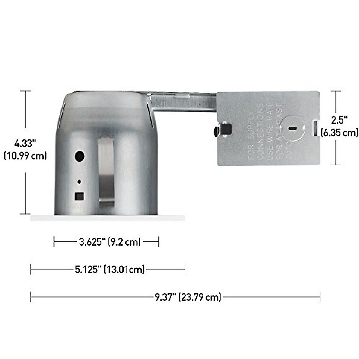 4" LED IC Rated Die-Cast Swivel Baffle Square Trim Recessed Lighting Kit 4-Pack, White, Easy Install Push-N-Click Clips, LED Bulbs Included, 3.88" Hole Size,90949