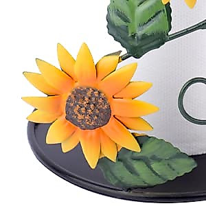 Sunflower Paper Towel Holder Countertop Sunflower Kitchen Decor Accessories Yellow Paper Towel Rack Stand Farmhouse Heavy Duty Base Black Stainless Steel