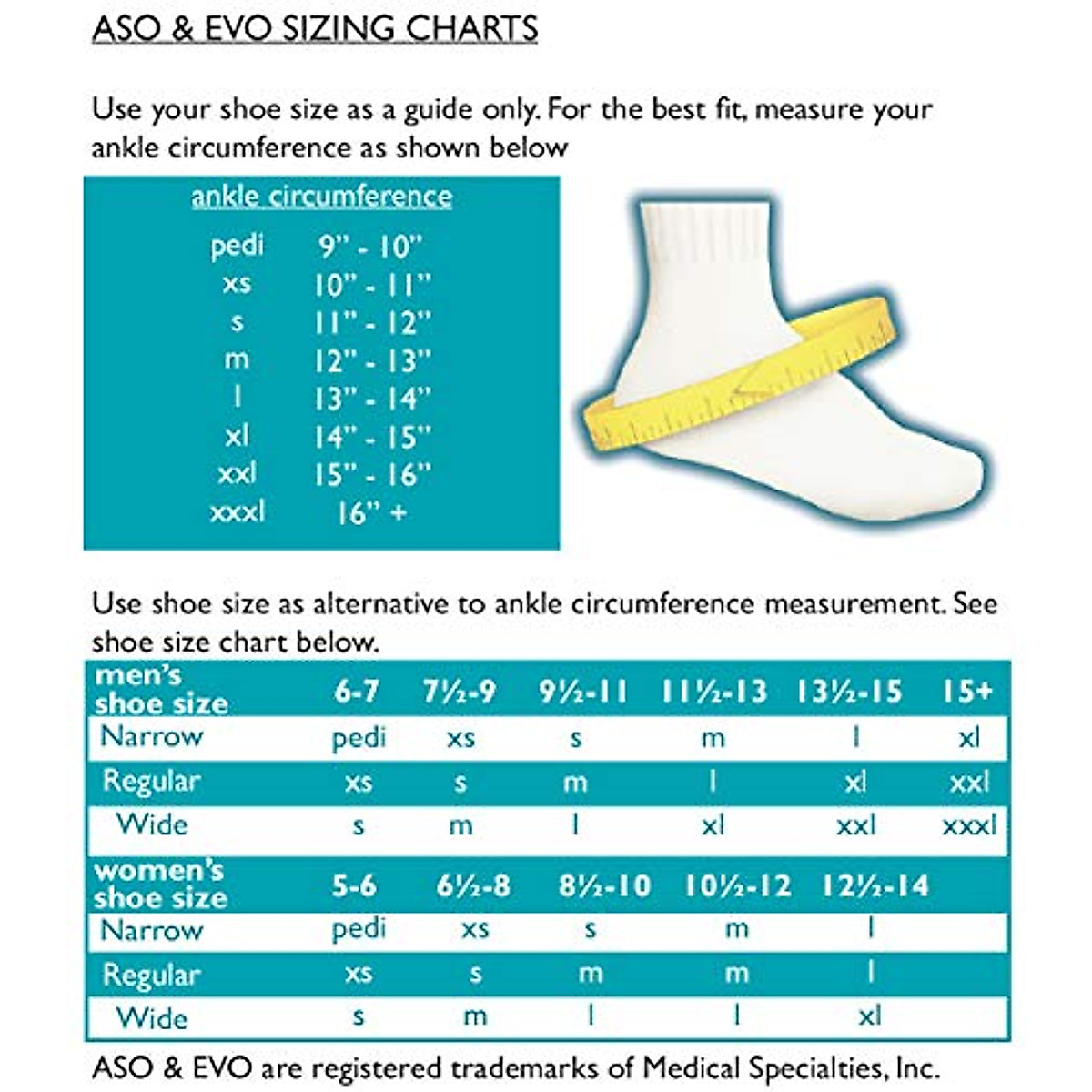 Med Spec 264014 ASO Ankle Stabilizer, Black, Medium