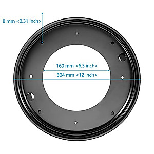 SEHOI 4 Pack 12 Inch Black Lazy Susan Hardware, 360°Rotating Swivel Plate, 5/16 inch Thick Ball Bearings Turntable Lazy Susan Base for Rotating Table, Display Plate, Serving Tray