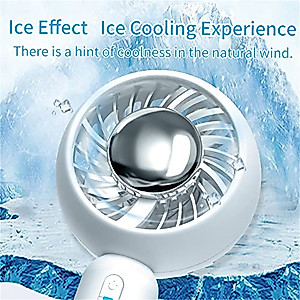 Lawrni Handheld Cool Fan, [Ice Hockey Cooling] Mini Portable Hand Fan,Summer USB Rechargeable Personal Fan, Small Fan with 3 Speeds and for Travel/Commute/Makeup/Office