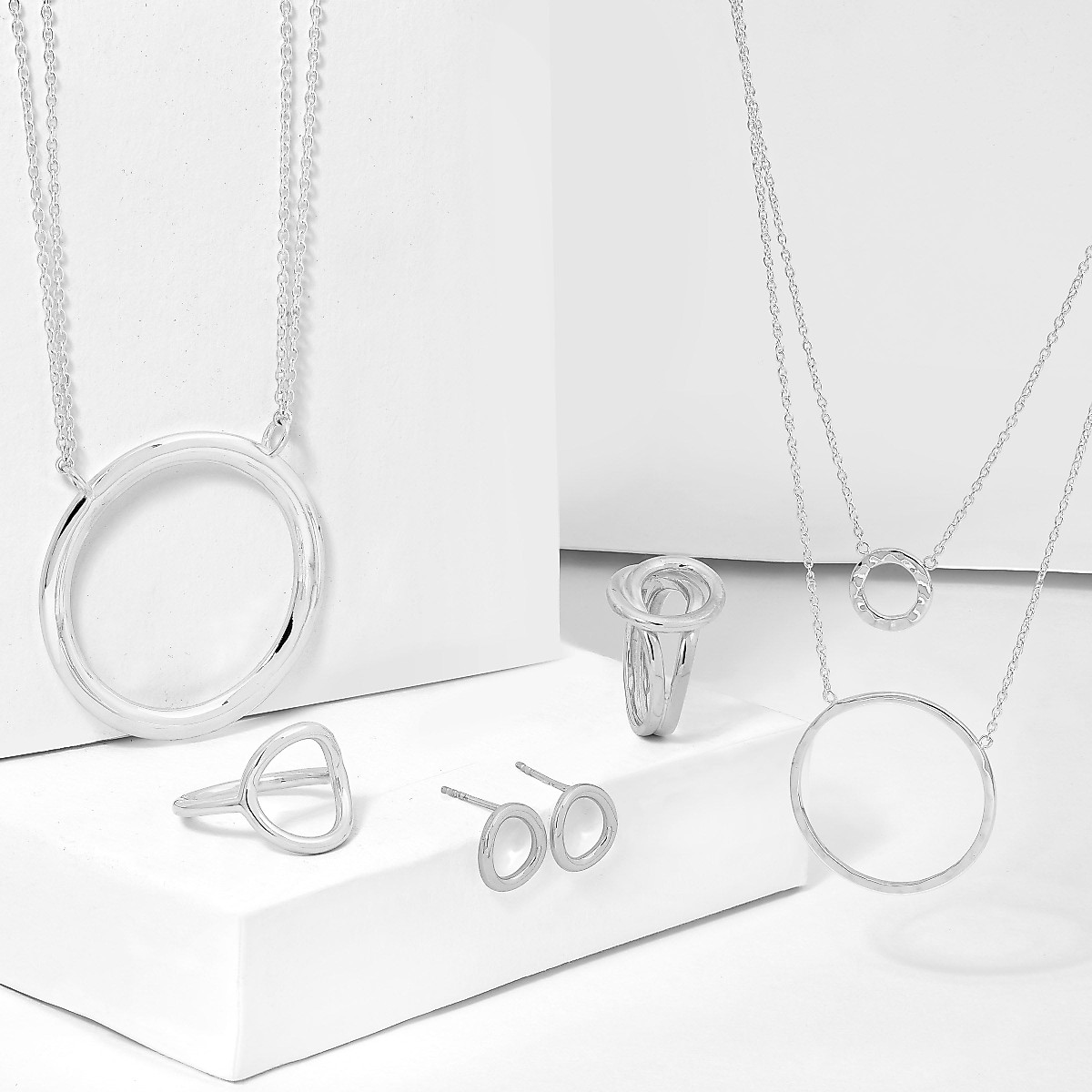 Silpada 'Layered Karma' Pendant Necklace in Sterling Silver, 15" + 2"