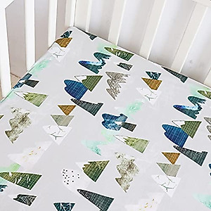 TANOFAR Mountains Baby Boy Crib Sheet Toddler Bed Sheets Soft Breathable Nursery Bedding
