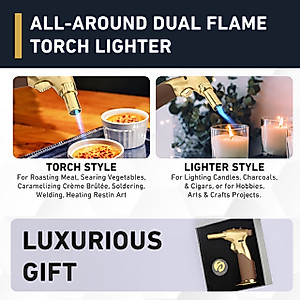 Refillable Butane Torch Gun - Adjustable Mini Blow Torch for Cooking, Welding, and Art by inZaynity