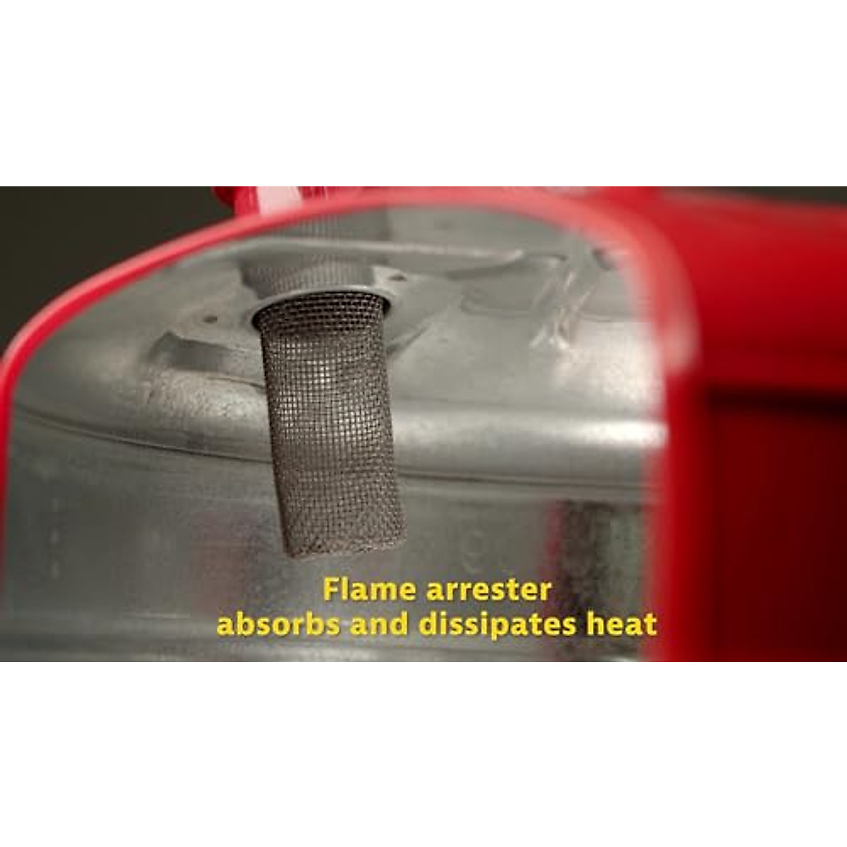 Justrite 5 Gallon Type II Yellow Safety Can for Diesel with Flame Arrester, Self-Closing Lid, and 1" Flexible Metal Spout, Made in the USA, Galvanized Steel Flammable Storage Can, 7250230