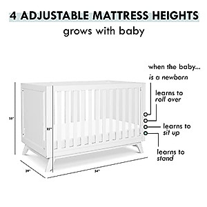 DaVinci Otto 3-in-1 Convertible Crib in White, Greenguard Gold Certified