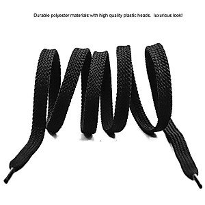 CaseHQ 3 Pair Flat Shoe laces 5/16" Wide Shoelaces for Athletic Tennis Running Sneakers