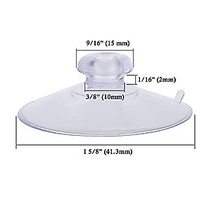 Large 10 Piece Value Pack Clear Plastic Suction Cup with Removable Hook 1 5/8" (41.28mm)