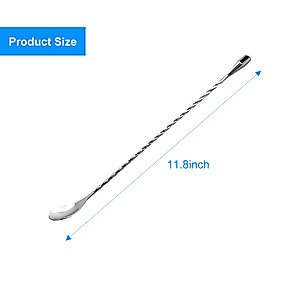 2Packs 12 Inches Bar Mixing Spoon Cocktail Mixing Glass Bar Spoon Long Handle Drink Pitcher Mixer Stainless Steel Cocktail Stirrer Set for Mixing Glass or Shake With Spiral Pattern